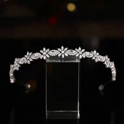 Simple Crystal Wedding Tiaras Barrettes Headbands Evening Ha