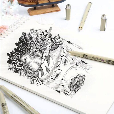 1pc Waterproof Sakura Pigma Micron Pen Neelde Soft Brush Dra