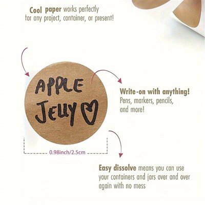 500PCs/Roll Kraft Round ers Self-adhesive Label Paper er Cla