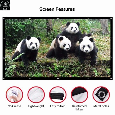 Projector Screen HD Anti-wrinkle Collapsible Portable Movie