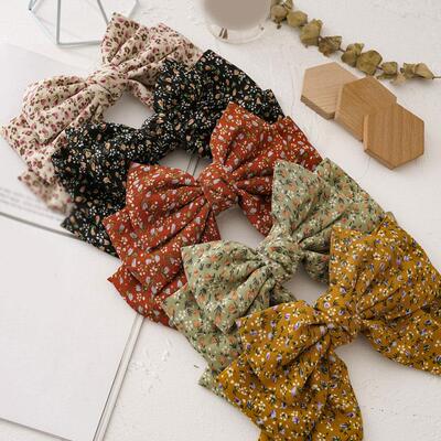 Big Hair Bow Ties Hair Clips Two Layer Butterfly Floral Hair