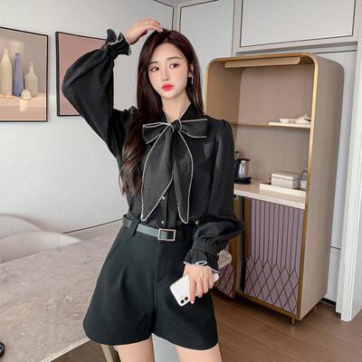 2022 Spring New Female Shorts Wear Suit Fashion Casual Bow S