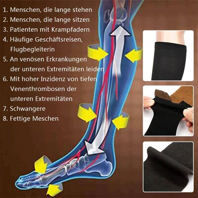 6 Pair Copper Compreion Sock Women Men Anti Fatigue Pain Rel