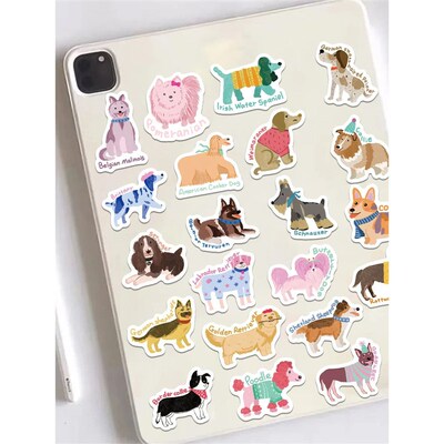 100pcs cartoon cute hand-painted wind dog stickers Diary scr