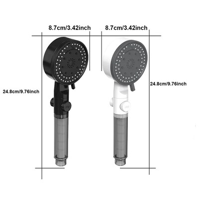 10 Spray Filtered Shower Head High-Pressure Handheld Water S