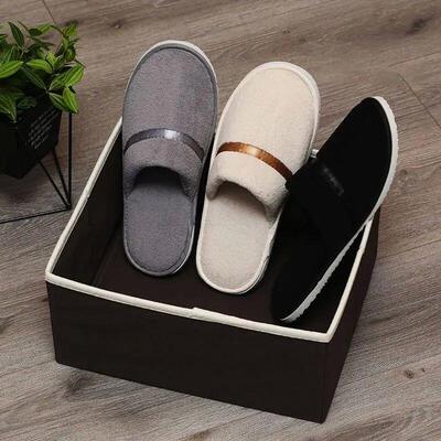 Coral Fleece Slippers Star Hotel Thickened Household Residen