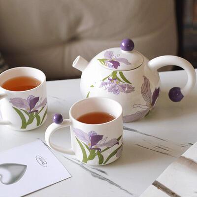 Retro Iris Tea Set Gift Box Portable Tea Set for Outings