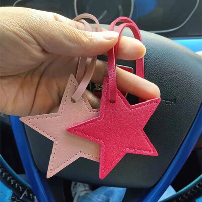 Star PU Leather Tassels Keychain Charms Tassels Five-pointed