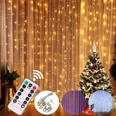 3M Christmas Ornament LED Fairy String Curtain Lights Garlan