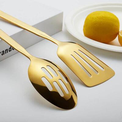 1/2/5 Pcs Dinnerware Set 304 Stainless Steel Serving Spoon F