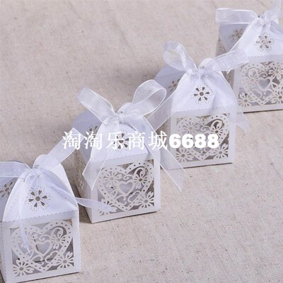 50pcs/lot love heart  cut candy gift boxes wedding part