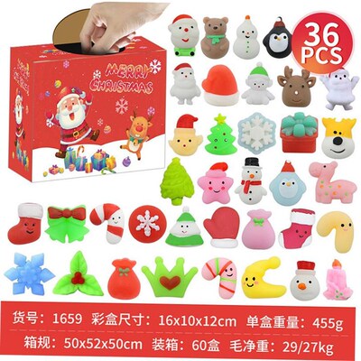 24PCS Mini Squishy Toys Mochi Squishies Christmas Kawaii Zo1