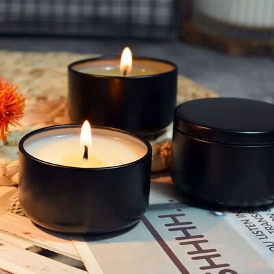 Scented candles, citronella, mosquito repellent candles, tin