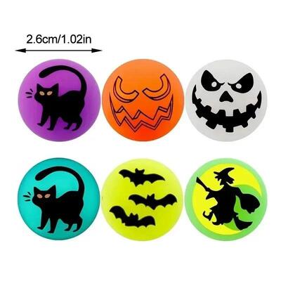 100/10Pcs Halloween Glow in The Dark Bouncing Balls Toy Kids