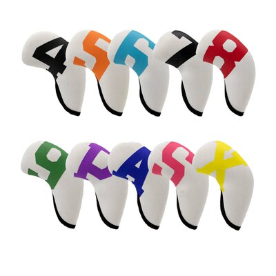 9/10Pcs Portable PU Golf Club Iron Head vers Protector Golfs