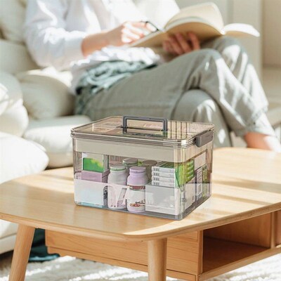 Large Capacity Portable Storage Box for Groceries Transparen