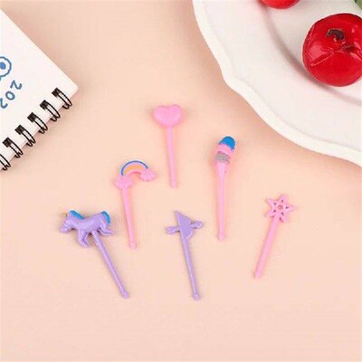1 Set Animal Fruit Fork Food Grade Plastic Mini Cartoon