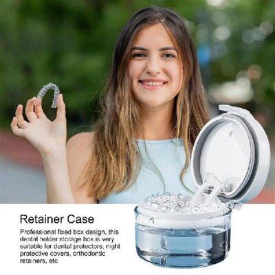 Denture Bath Case Orthodontic Retainer Cleaner Box Retainer
