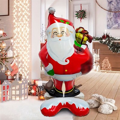1pc New Extra Large Standing Santa Claus Foil Balloon Christ