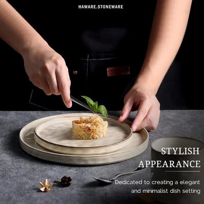 Dinnerware Sets, 16-Piece Stoneware Plates and Bowls Set, Di