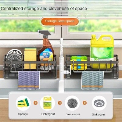 1PC Kitchen Sink Drain Rack Organizer ABS Plastic