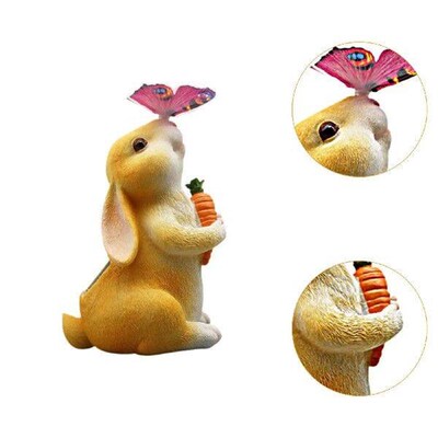 Cute Garden Rabbit Statue Solar Energy Light Waterproof