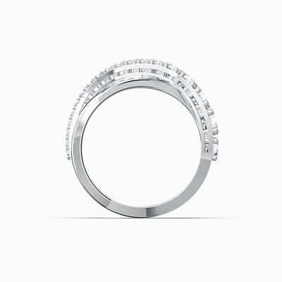 New double-breasted ring with attractive interwoven thread f