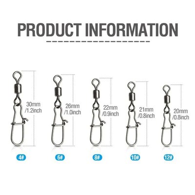 50/100/200Pcs Set Fishing Connector Swivels Interlock Pin Sn
