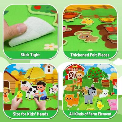 Farm Animals Felt Story Board Set Storytelling Early Learnin