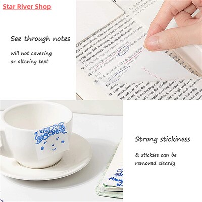 Transparent Sticky Note Pads Waterproof Self-Adhesive Memo N