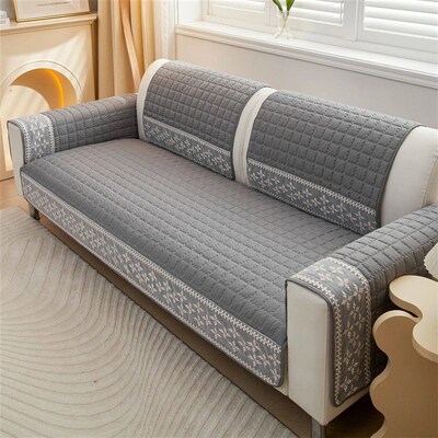 1pc Waffle Quilting Four Season Anti-Slip Sofa ver With Snow