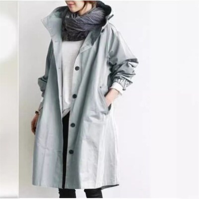 Clothing Casual Style Windbreaker For Women Mid-length Small