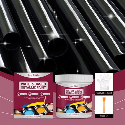 JUEFISH Black Water-Based Metallic Paint Anti-Corrosion Coat