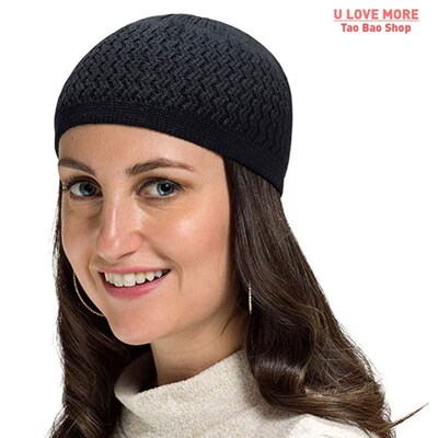 Winter Knitted Muslim Men Prayer Hats Unisex Beanies Cap War