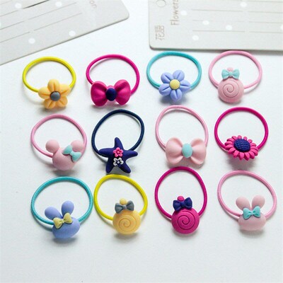 Kids Flower Rubber Bands NonHurt Hair Head Ropes Good Elasti