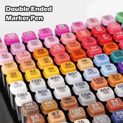24/36/48/60/80/120/168 Colors Double Tip Permanent Art Marke