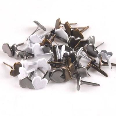 New Mix Pattern Round Metal Brads DIY Scrapbooking Crafts Ac
