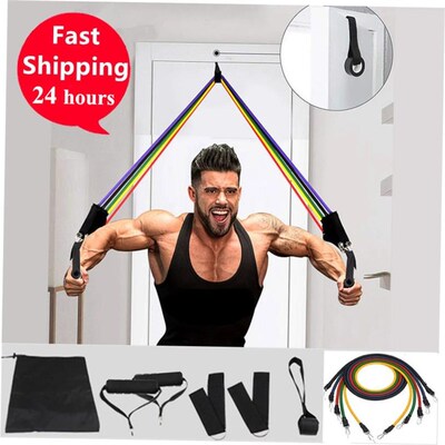 11 pcs Yoga Gym Band Tube Resistance Bands Set Fitness 1