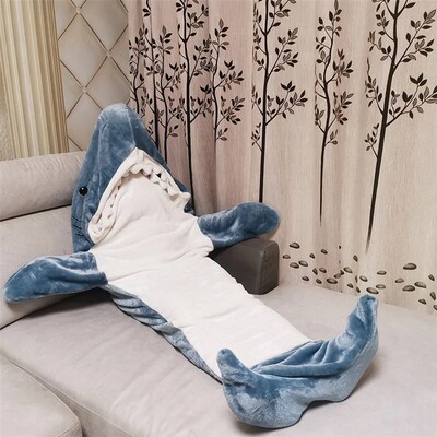 Cartoon Shark Sleeping Bag Pajamas Office Nap Shark Blanket