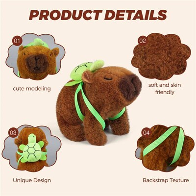 1Pc Plush Electric Capybara Back Turtle Simulation Electroni