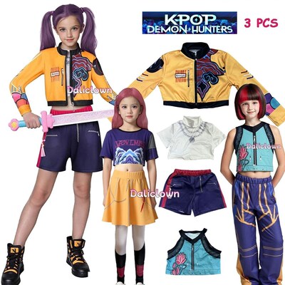 Huntrix KPop Demon Hunters Mira Zoey Rumi Cosplay Costume Ki