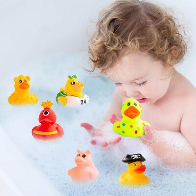 25PCS Multi-color Rubber Ducky For Baby Showers Bath Toy