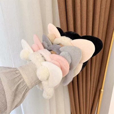 Cute cat ears plush headband wash face female princess wind