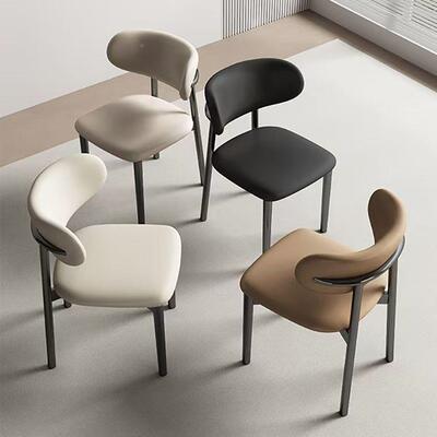 椅子休闲靠背餐桌椅子凳新款金属框轻架奢高级餐厅桌椅椅家用CED