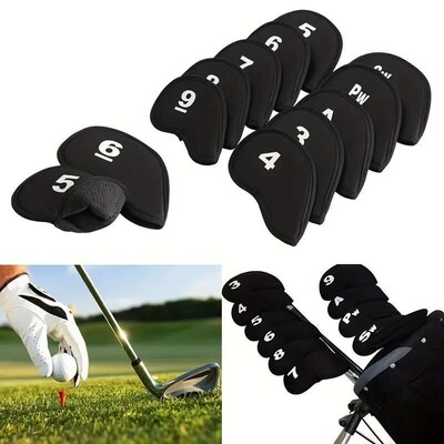 10pcs Golf Head Cover Club Iron Putter Head Protector Set