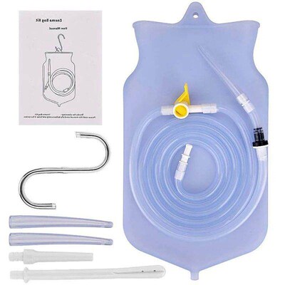 Coffee Enema Bag Bidet Kit Reusable Silicone Water Colon Cle