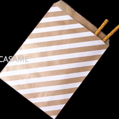25/50/100pcs Paper Bags at bags Candy Bag Chevron Polka Dot