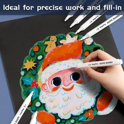 5pcs White Acrylic Marker,Permanent Pen Art Supplies for Bla