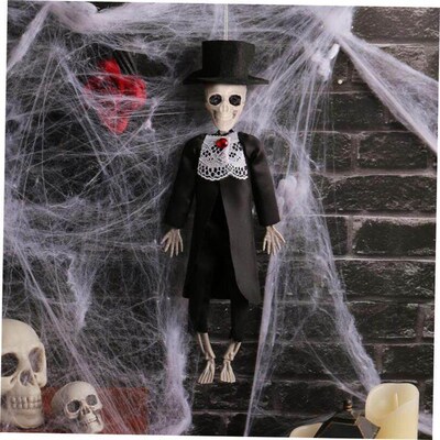 Halloween skeleton bride and groom hang party decorations