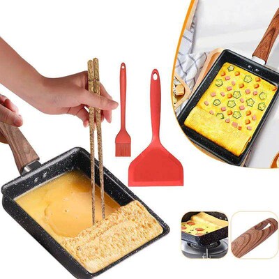 Tamagoyaki Japanese Omelette Pan Nonstick Egg Pan Skillet Re